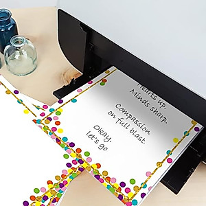 100 Sheets Back to School Confetti Stationery Computer Paper 8.5x10.5 Border Stationary Letterhead Paper for Teacher Printing Writing Letters, School Printer Supplies for Kids Home Family