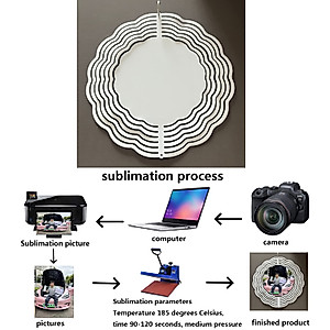 5 pcs 10 inch Sublimation Wind Spinner Blanks Round Sublimation Blanks Products Stainless Steel Metal Indoor Outdoor Garden Decoration for Heat Press Transfer Sublimation Blank Gift
