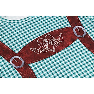 Colorful House Oktoberfest T-Shirt Men October Festival Costume German Costume Lederhosen Men Shirt Green(Green, X-Large)