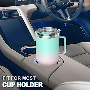 AUSOR 30 oz Tumbler with Lid and Straw,Water Bottle,Insulated Tumbler for Hot & Cold, Blue & Blue to Pink