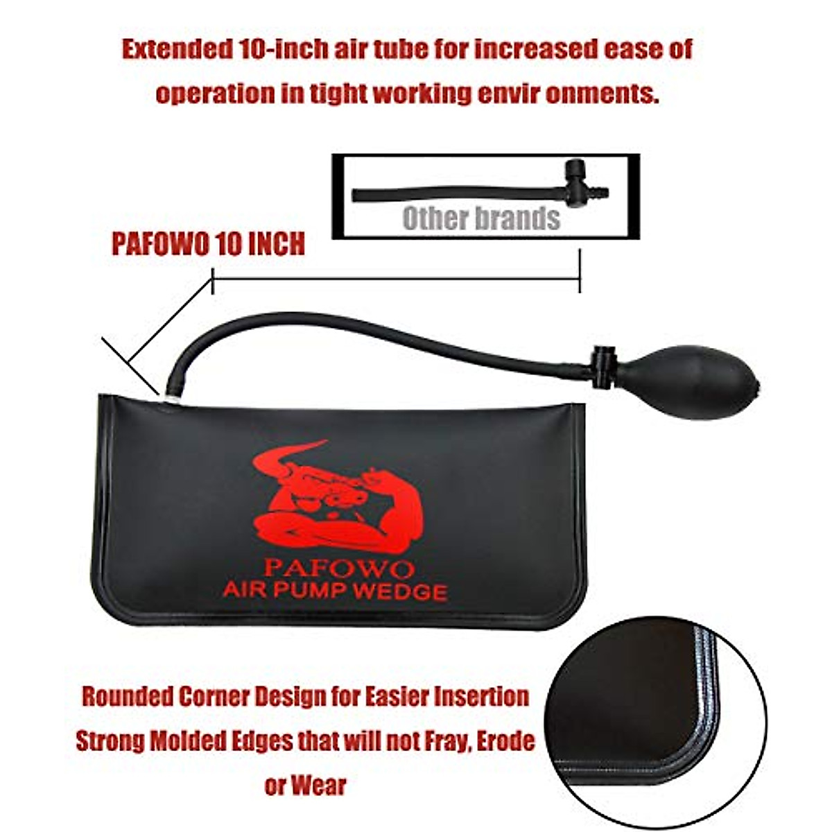 IMPROVED 3 Piece Commercial Grade Air Wedge Bag Pump Professional Leveling Kit & Alignment Tool Inflatable Shim Bag. 3 Sizes(Small, Medium, Large) for a Variety of Jobs. 300 LB Rating