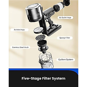 Proscenic P12 Cordless Vacuum Cleaner, Vertect Light, Anti-Tangle Brush, Stick Vacuum with Touch Display, 33Kpa/120AW Cordless Vacuum, Max 60mins Runtime, Deep Clean for Pet Hair, Hard Floor & Carpets