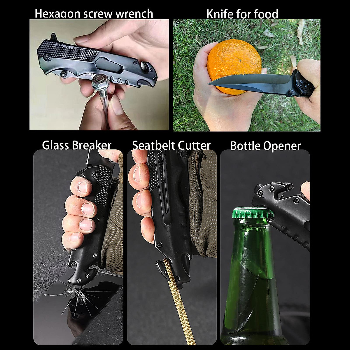 ANXYPGX Pocket Knife for Men,Folding Knife with Stainless Steel 7Cr13Mov 4'' Blade，Knife with Clip for Camping,Hunting,Survival and Outdoor Activities-Good for Mens Gift