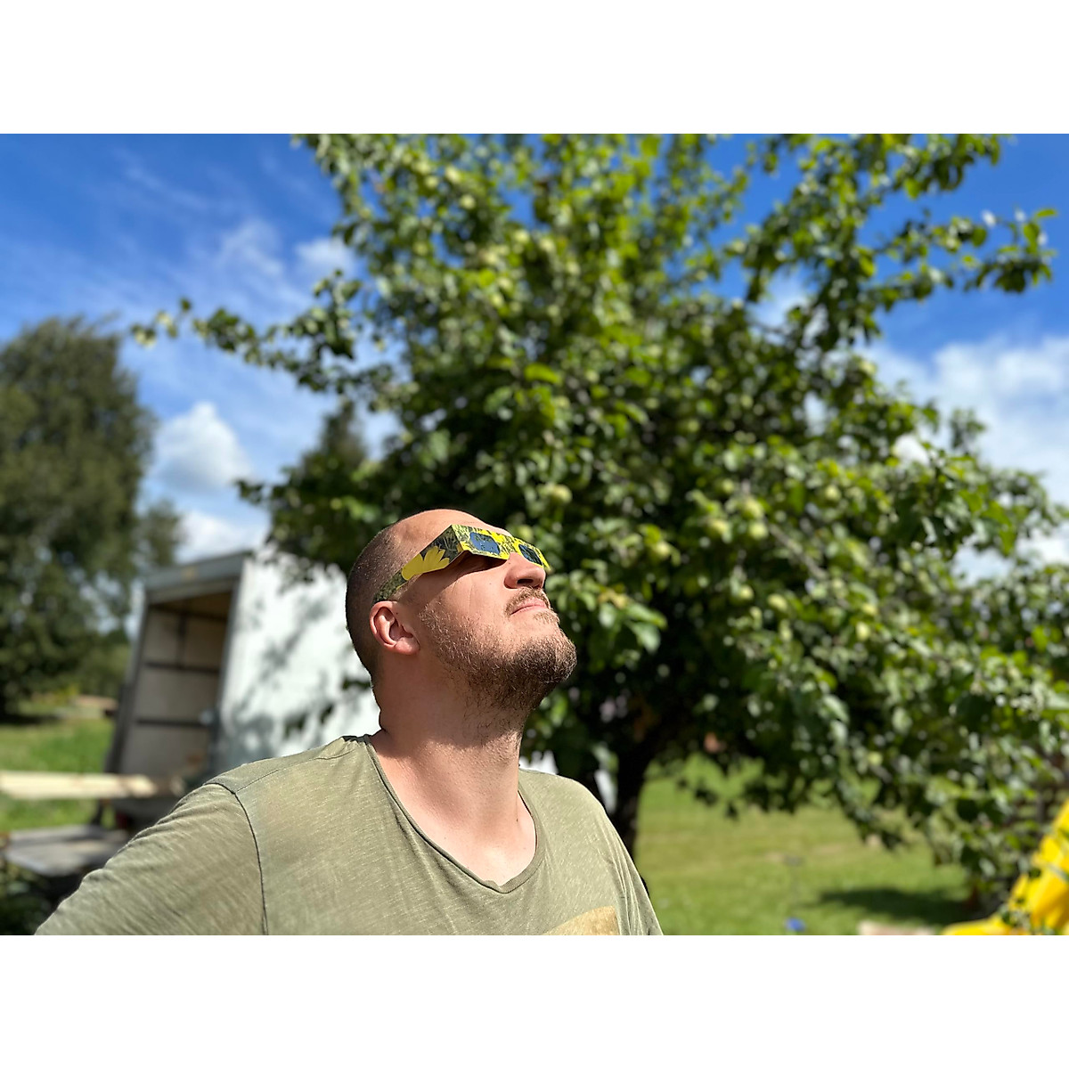 Premium Solar Eclipse Viewing Glasses - Safe, CE Certified, Durable Paper Frames - Pack of 2 - Perfect for Astro Enthusiasts and Outdoor Events