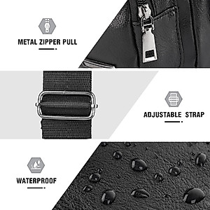 JUMO CYLY Men's Leather Sling Bag, Chest Shoulder Backpack, Waterproof Crossbody Bag swith USB Charging Port One_Size