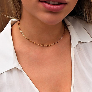 Yooblue Gold Layered Initial Necklaces for Women, Dainty 14K Gold Plated Letter A Initial Square Pendant Necklaces Paperclip Link Rope Chain Layering Necklaces for Women Teen Girl Jewelry Gifts