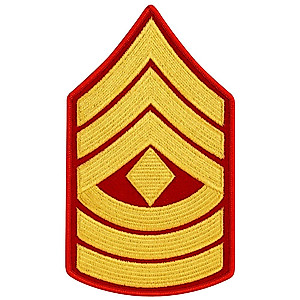 United States Marine Corps USMC Chevron Gold Embroidered on red 1st SGT 1st Sergeant
