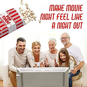 Popcorn Bags Coated for Leak/Tear Resistance. Single Serving 1oz Paper Sleeves in Nostalgic Red/White Design. Great Movie Theme Party Supplies or for Old Fashioned Carnivals & Fundraisers! (200)