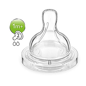 Philips Avent Anti-Colic Baby Bottle Slow Flow Nipple, 4pk, Flow 2, SCF422/47