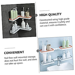 DOITOOL 1pc Corner Shelf Sink Storage Rack Bathroom Corner Organizer Bathroom Draining Rack Pp Commodity Shower Rack