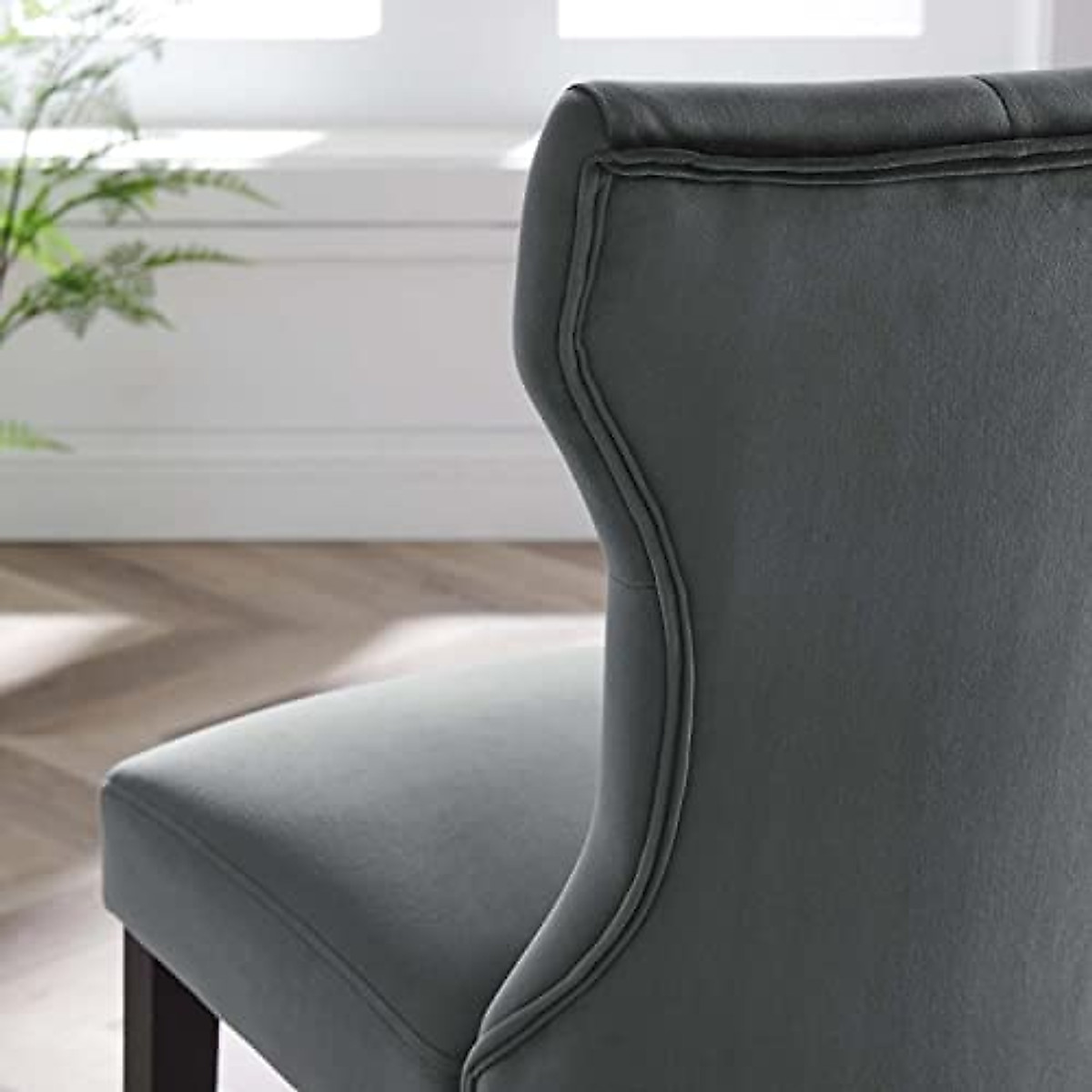 Modway Silhouette Velvet Set of 2 Dining Chairs with Gray Finish EEI-5014-GRY