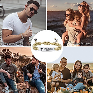 Confirmation Christian Gifts for Women - Jesus Bracelets Gifts Birthday Graduation Christian Easter Gifts for Daughter Son Teens Inspirational Rope Religious Jewelry with Bible Verse