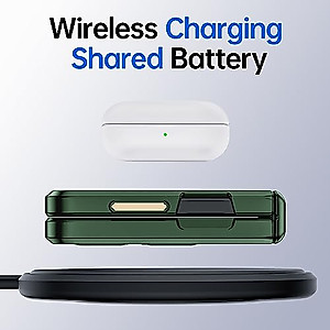 Vizvera for Samsung Galaxy Z Flip 5 Case with Hinge Protection, Flip z 5 Case Built-in Screen Protection HD Clearly Full Body- Silicone All-Inclusive Shockproof Case for Galaxy z flip 5 (2023)-Green