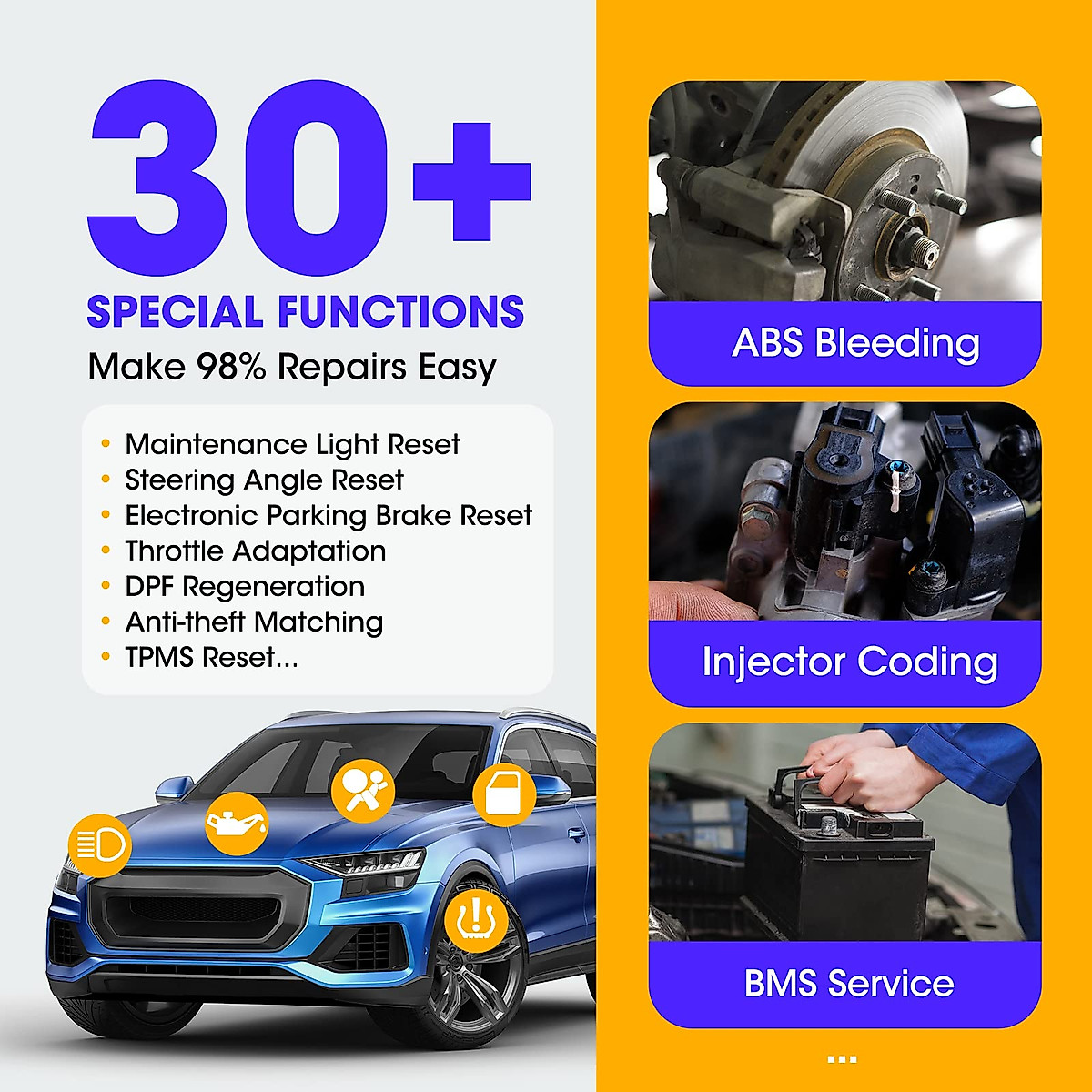 Autel MaxiPRO MP808TS TPMS Scanner: 2023 of MP808BT, TS608, ECU Coding, Active Tests, 31+ Services, AutoVIN, Full TPMS Features with 315+433MHz MX-Sensor, Access AutoAuth for FCA SGW