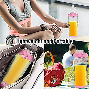 Modquen Portable Blender, 20 oz Personal Size Blender for Shakes and Smoothies, 240 Watt BPA-Free Mini Blender Cup, USB Rechargeable Cordless Blenders (Pink)