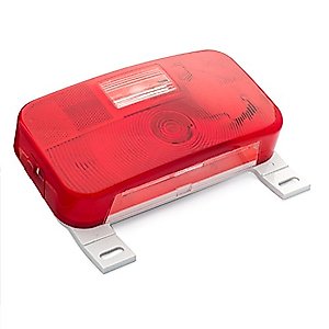 Lumitronics Red Surface Mount Stop/Turn/Tail - License Bracket/Light for RV, Trailer, Camper, 5th Wheel and Motorhomes (White)