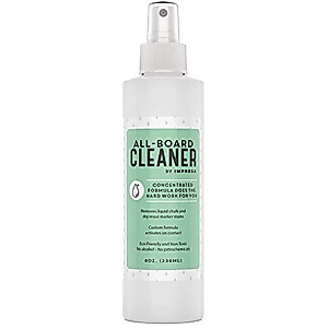 8oz Dry Erase / Chalkboard / White Board Cleaner Spray - Made in the USA - Safe, Gentle, Non-Toxic - Works with Marker, Chalk, Liquid Chalk and More - By Impresa Products