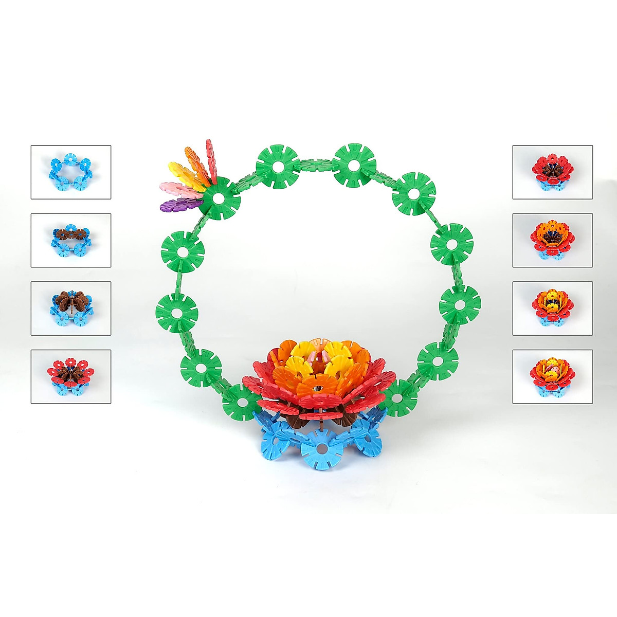 LMI LOVE MORE IDEA Building Blocks Interlocking Plastic 500 Piece Stem Set Alternative Building Educational Toys for Both Boys and Girls 3+ Years Old (Flakes 1.3in-500pcs)