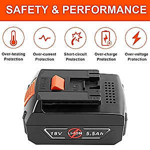 ARyee 18V 5.5Ah Replacement for Bosch 18V Battery BAT618 BAT609 BAT622 BAT609G BAT618G BAT619 BAT619G BAT610G 24618-01 Cordless Power Tools