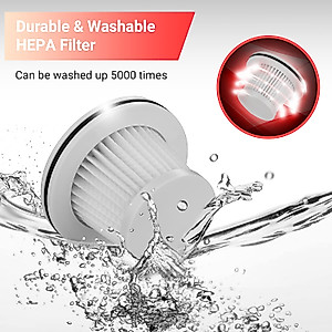 DEKOPRO Car Vacuum Cleaner, Portable & Handheld Cordless Mini Car Vacuum with Powerful Suction Three-Layer HEPA Filter Multiple Accessories for Car Home All-Round Deep Cleaning