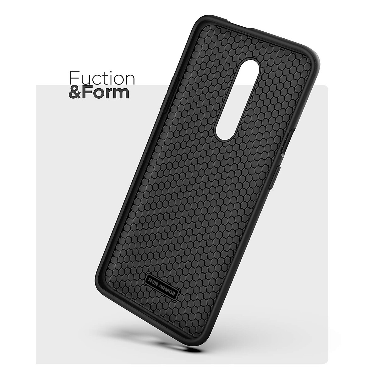 ENCASED OnePlus 7 Pro Case (Thin Armor) Slim Fit Flexible Grip Phone Cover - Black