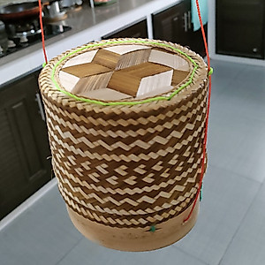 Heavens Tvcz Bamboo Serving Baskets Sticky Rice Handmade Kratip Thai Laos Traditional Wickerwork Based Travel Picnic Keep Sticky Rice Warm