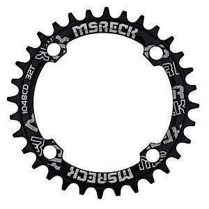 MSRECK Bike Crank Arm Set Mountain Bike Crank Arm Set 170mm 104 BCD with Bottom Bracket Kit, Single Chainring for MTB BMX Road Bicyle, Compatible with Shimano, FSA, Gaint (Black, 32T)