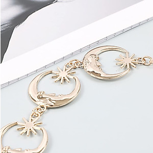 JKJF Moon Belt Chain Metal Waist Chain Jeans Chains Fashion Body Jewelry for Women Ladies Girls – Style 4 Golden