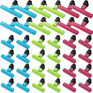 36 Pcs Large Chip Bag Clips bulk 12 Large and 24 Small Size Plastic Food Bag Clips Reusable Kitchen Clips Air Tight Food Clips Heavy Duty Seal Grip for Snack Vegetables Fruit Storage Container