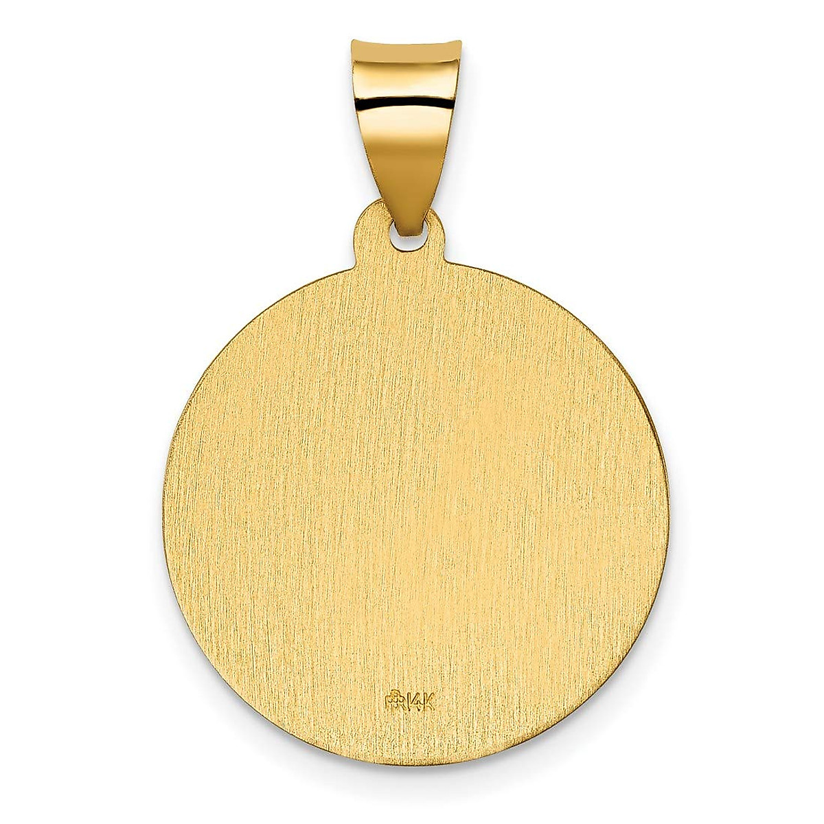 Jewelry Stores Network San Judas Tadeo Ruega Por Nosotros Spanish Words on Round Penny Size Medal Pendant in Real 14k Yellow Gold 19mm