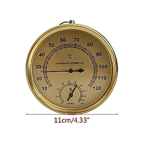 CAZSTYK TH400 11cm Mini Round Gold Hygrometer Humidity Meter Gauge No Battery Needed