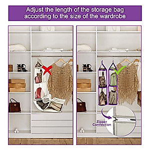 TABITORA Detachable Hanging Handbag Organizer Easy Unpack Hanging Organizer For Bags Purple