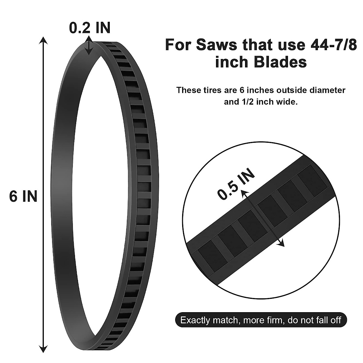 4 Pack 45-69-0010 Blade Pulley Tires Replacement For Milwaukee Bandsaw Part Deep Cutting Blades 6230 6232-6 6225 AO2807 6238N 6238-20 2729-20 Portaband Saw Belt