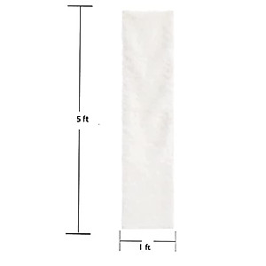 Table Runner, Thanksgiving Modern Small White Fur Table Runner for Party Birthday Christmas Friendsgiving Wedding Dinning Table, Decorative Rug Luxury Faux Fur Runner for Table (11.8x59.1inch)