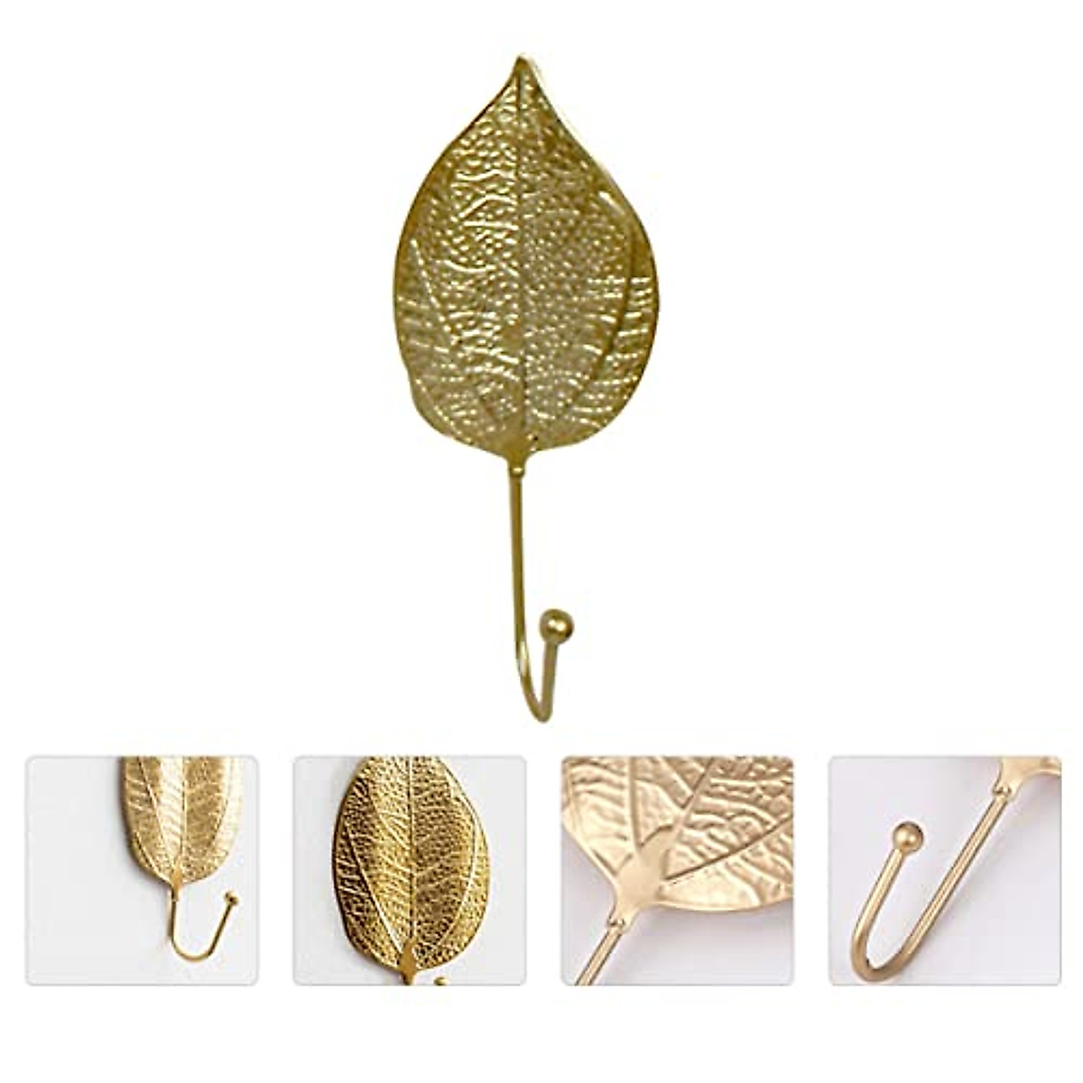 Cabilock 3pcs Planter Hat Coat Golden Art Hangers Shaped Style Leaf Door Cast Storage Hook Hanger Wall Sculpturre Purse Hanger: Holder Bathroom Doorway Key Home Display Decoration