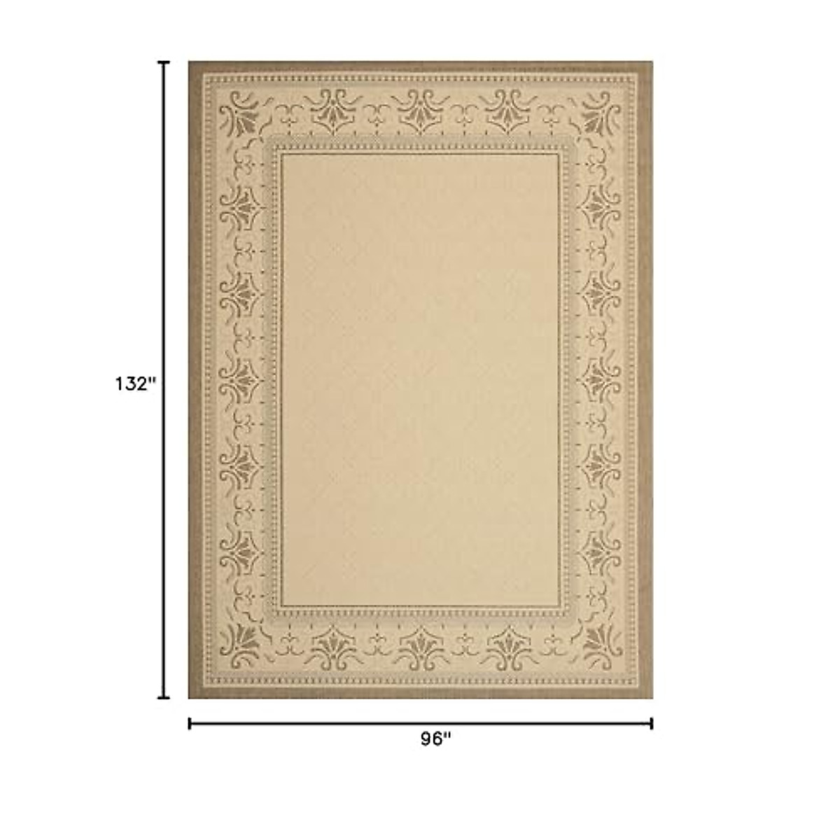 SAFAVIEH Courtyard Collection Area Rug - 8' x 11', Natural & Brown, Non-Shedding & Easy Care, Indoor/Outdoor & Washable-Ideal for Patio, Backyard, Mudroom (CY0901-3001)