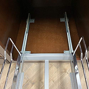 Rok Kitchen Cabinet Smooth Soft Close Double 36 Qt. Heavy Duty Waste Recycle Bin Trash Can Pull Out Organizer Container