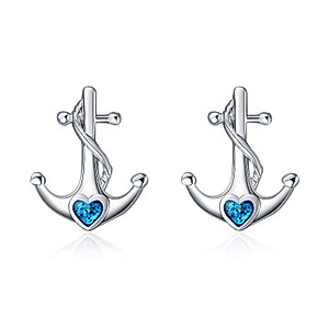 YFN Anchor Earrings Sterling Silver Anchor Stud Nautical Jewelry for Women