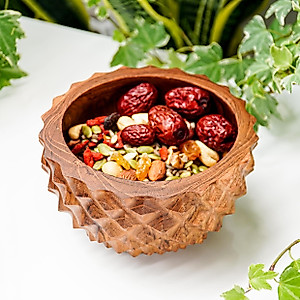 Rainforest Bowls 6" Pineapple Javanese Teak Wood Bowl- Perfect for Everyday Use, Hot & Cold Friendly, Ultra-Durable- Exclusive Luxury Custom Wooden Bowl Design Handcrafted by Indonesian Artisans