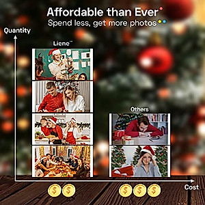 Liene 4x6'' Photo Printer, Photo Printer (100 Sheets), Full-Color Photo, Portable Instant Photo Printer for iPhone, Thermal Dye Sublimation, Wi-Fi Picture Printer w/ 100 Sheets Paper & 3 Cartridges