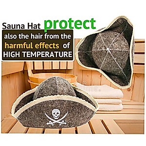 PetriStor Sauna Hat Pirate/Filibuster for Man Natural Felt 100% Natural Made in Ukraine