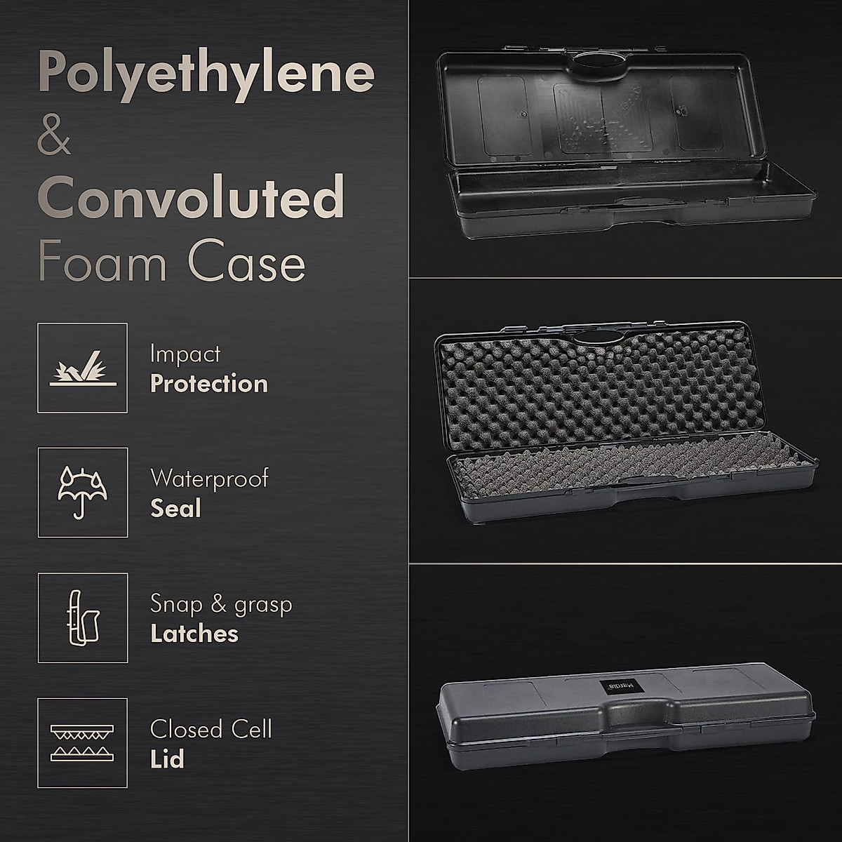 Gun Case Precision Hard Locking Rifle Cases Ultra Protective Case Intensive Convoluted Foam Shot Gun Case | AR Accessories | Rifle Bag | Hard Gun Cases for Rifles | Shotgun Case, Length 33.4 Inches