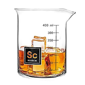Drink Periodically Set of 2 Laboratory Beaker Bourbon Rocks Glasses-16oz each