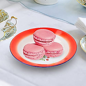 Hemoton 3pcs Vintage Enamel Plate Fruit Plate Enamel Fruit Platter Vintage Salad Plate Enamel Washing Platter Vintage Enamelware Serving Platter (20cm/ 8inch)