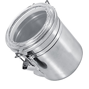 Food Containers, Container Set with Clear Arylic Lid and Locking Clamp Lid Stainless Steel Airtight Canister,Food Storage (M)