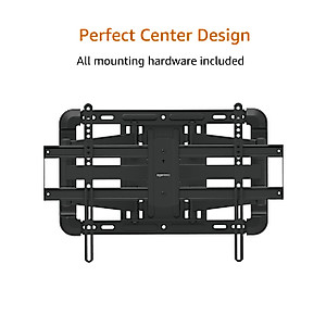 Amazon Basics Heavy Duty Extension Dual Arm, Full Motion Articulating TV Mount for 37" to 80" TVs up to 132 lbs, Fits LED LCD OLED Flat Curved Screens, Black