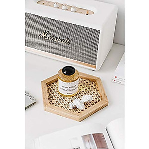 Hexagon Premium Rattan hometray, Serving Tray, Rattan Food Tray, Handmade Rattan Tray, Coffee Tray, Tray Hexagonal, Accessory Trays, Jewelry Tray, Decorate Tray (Wood)