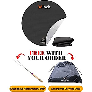 38-inch Fire Pit Mat for Under Fire Pit, Round | 3 Layered Premium Quality | Firepit Mat for Deck, Grass, Concrete, BBQ Grill, & Smoker | Fireproof Deck Protector