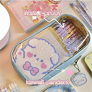 Pencil Pouch Kawaii, Kawaii Pencil Case Aesthetic Cute Pencil Case, Cute Pencil Case, Kawaii Clear Pencil Case (Pencil Pouch Kawaii-D)