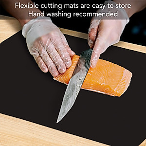 Cut N' Funnel Black Flexible Plastic Cutting Board Mat 2 Pack, 15" x 11.5", Made in the USA, Easily Funnels Foods, Knife Friendly, Easily Wipes Clean
